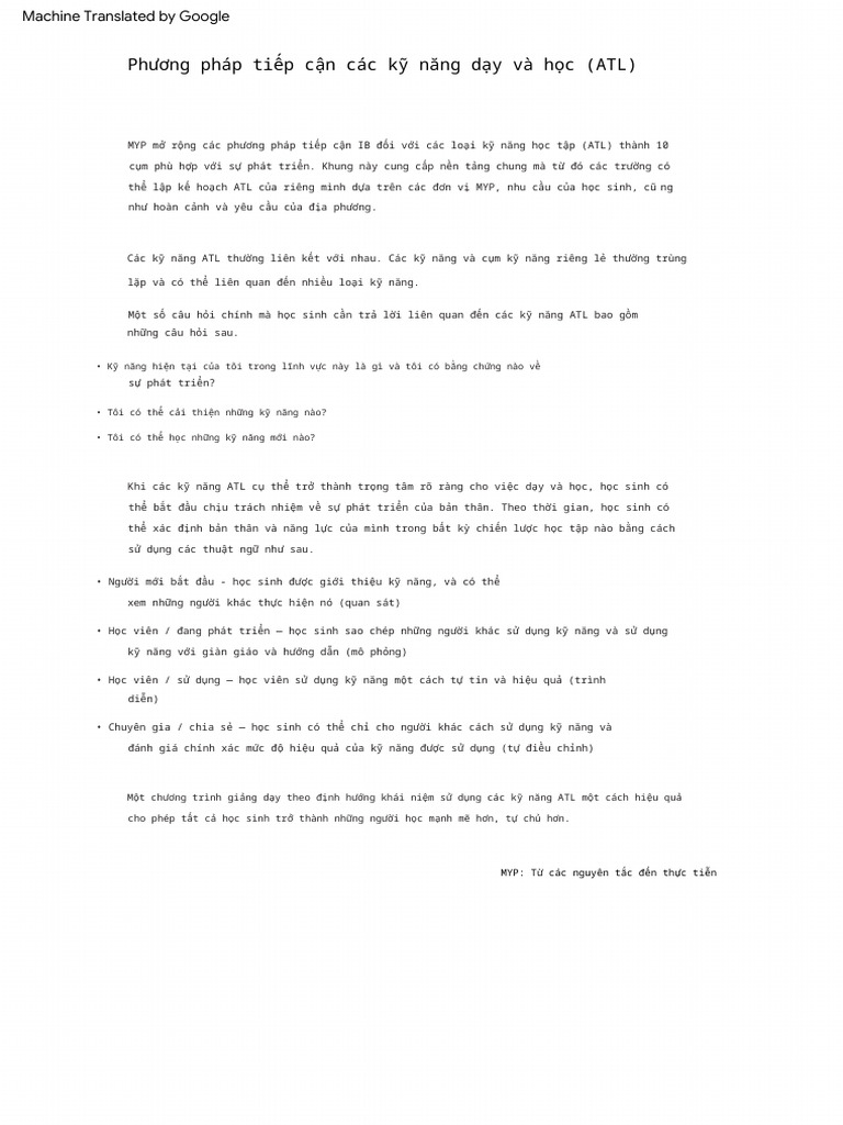 Atl Skills Approaches To Learnin | PDF