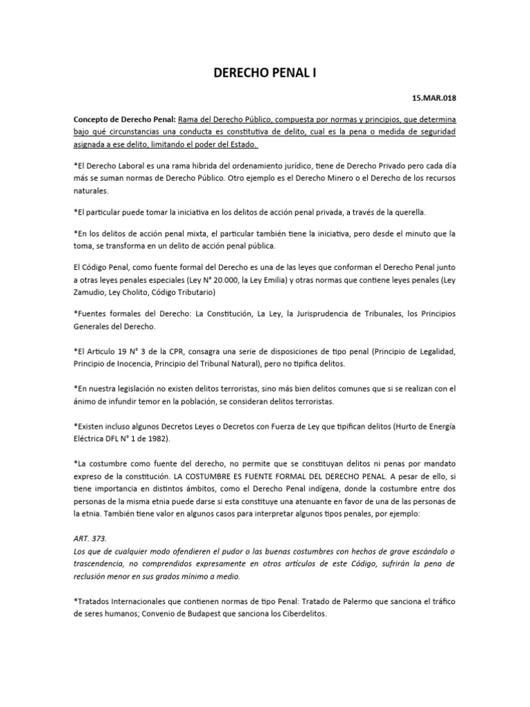DERECHO PENAL I Resumen | PDF | Derecho penal | Castigos