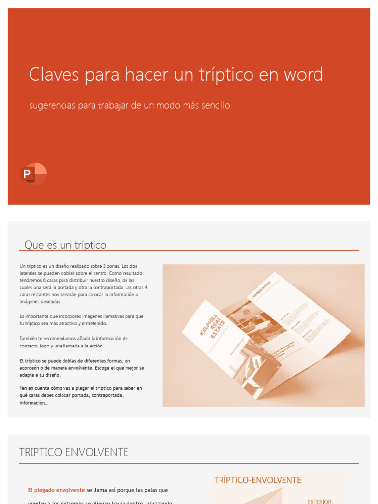 Claves para Hacer Un Tríptico en Word | PDF | Microsoft PowerPoint ...