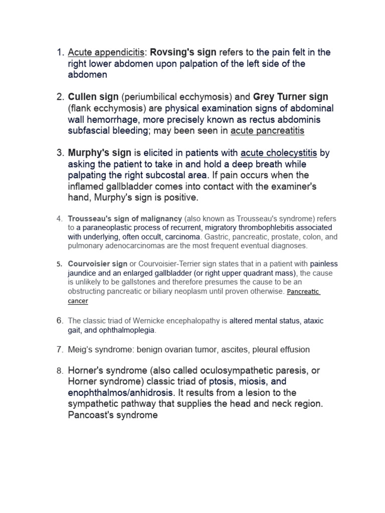 Signs Seen in Medical Diseases | PDF | Self-Improvement