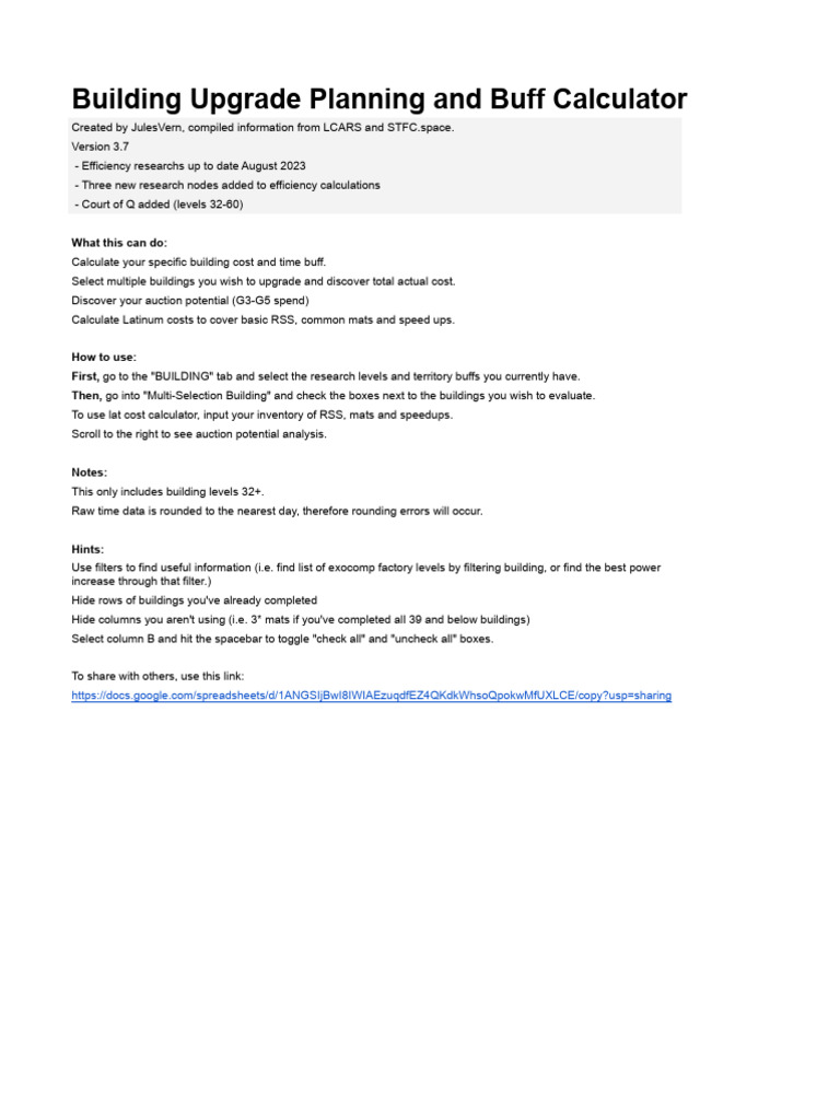 STFC Upgrade Planning v3.7 | PDF