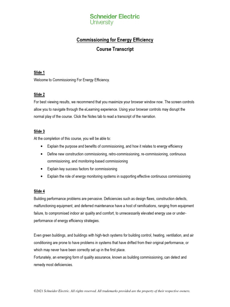 Energy Efficiency Commissioning Guide | PDF | Efficient Energy Use ...