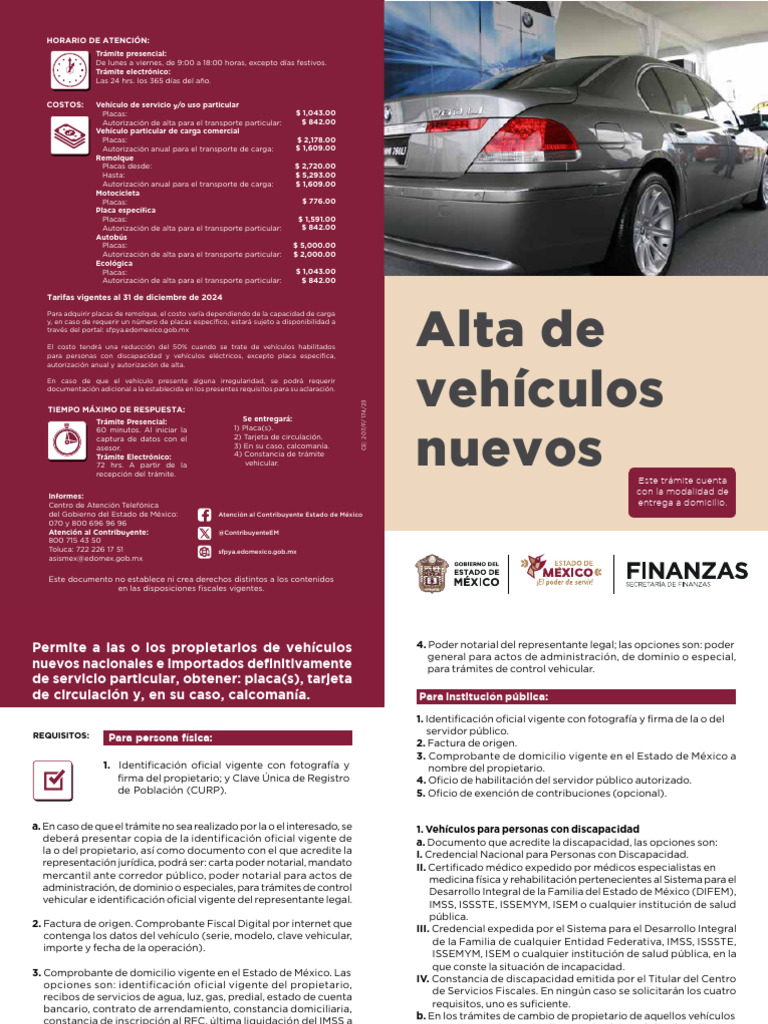 TCV Tramite Alta Veh Nuevos | Descargar gratis PDF | Transporte