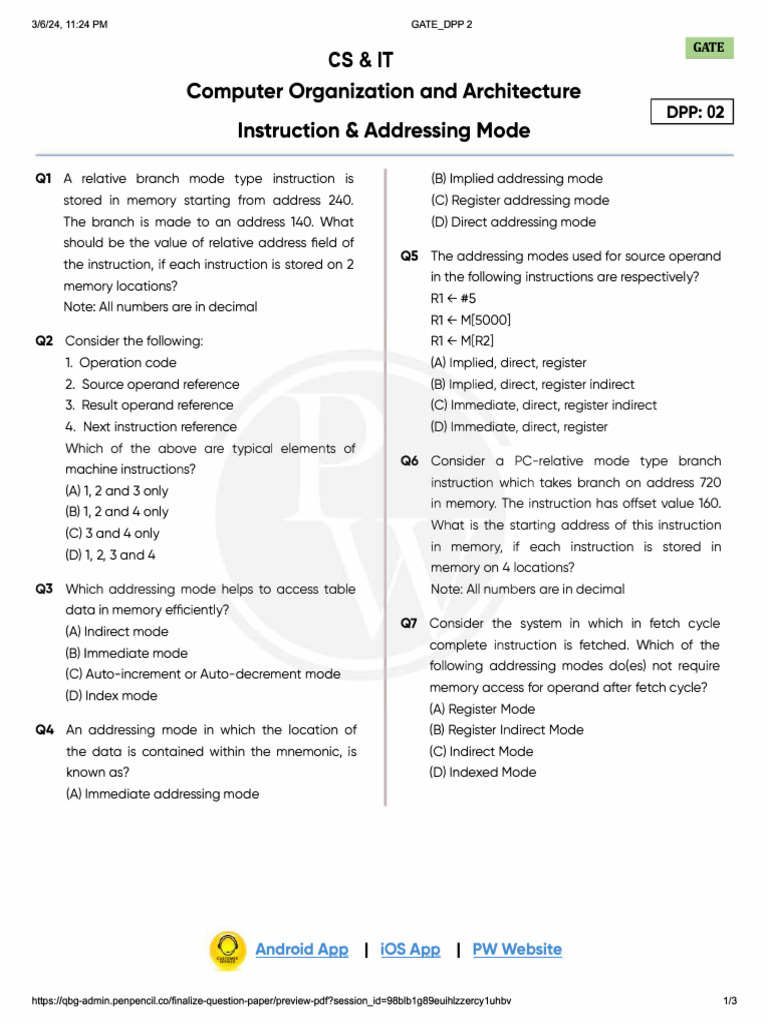 Instruction & Addressing Modes | PDF | Computer Hardware | Computer Science