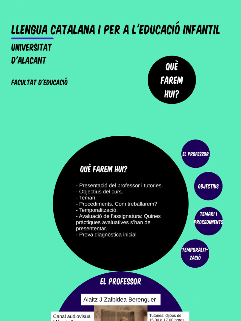 Presentacion Asignatura Catalan en Educación Infantil | PDF