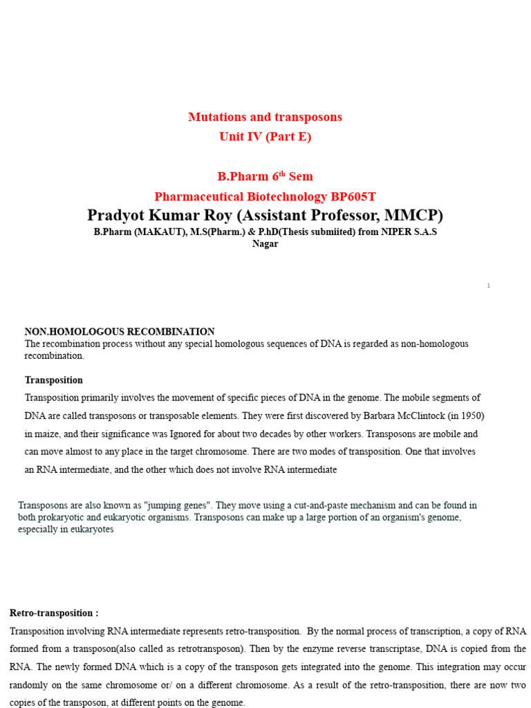 Transposon Mutation | PDF | Transposable Element | Green Fluorescent Protein