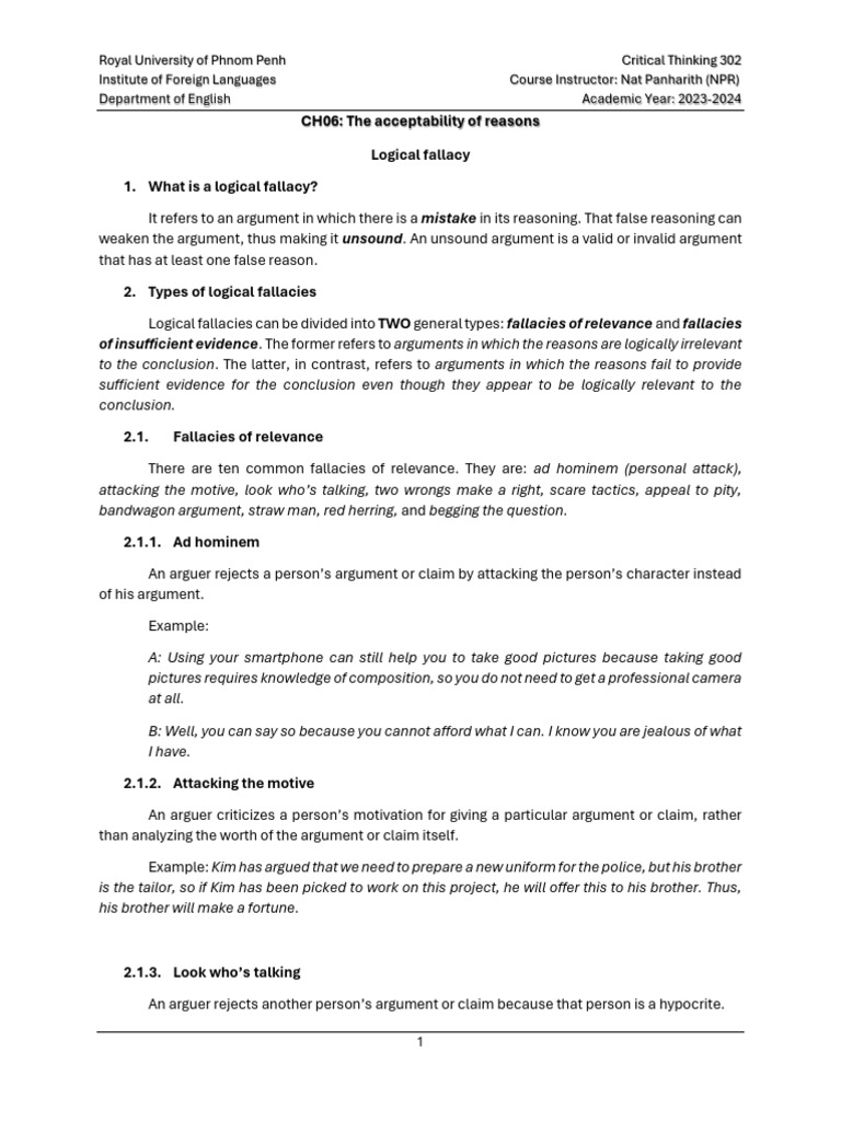 Logical Fallacy | PDF | Fallacy | Argument Logical Fallacy | PDF | Fallacy | Argument