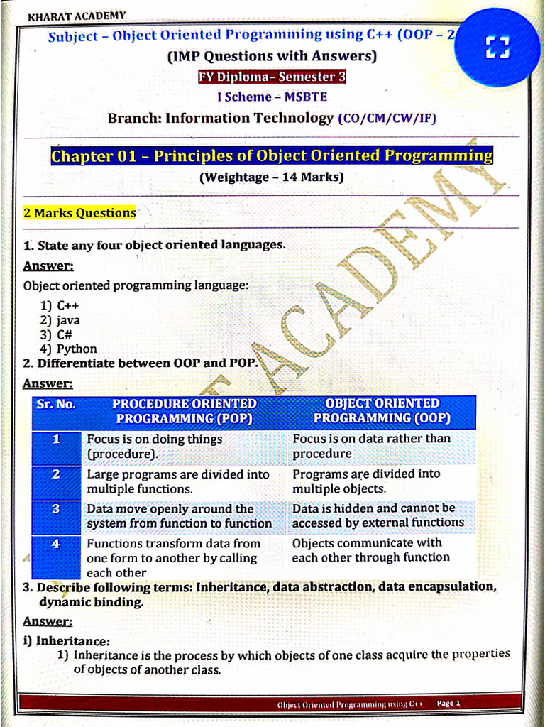 OOP CHAPTER 1 - Merged | PDF