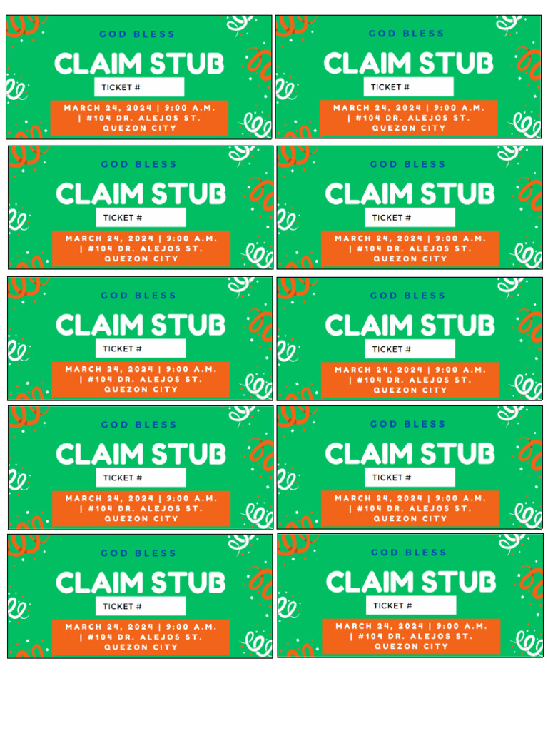 Claim Stub S | PDF