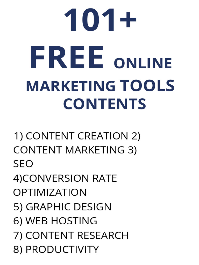 101+ Free Online Marketing Tools | PDF | Search Engine Optimization | Cyberpunk Themes