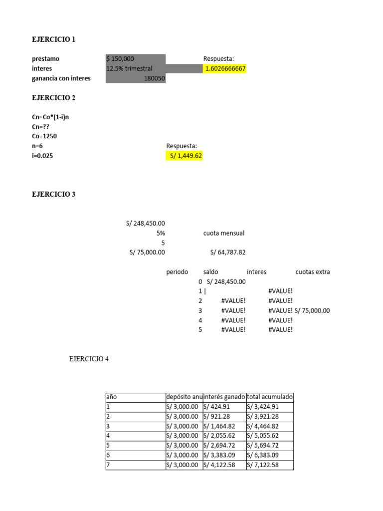 Exa Exe2 | PDF | Interés | Dinero