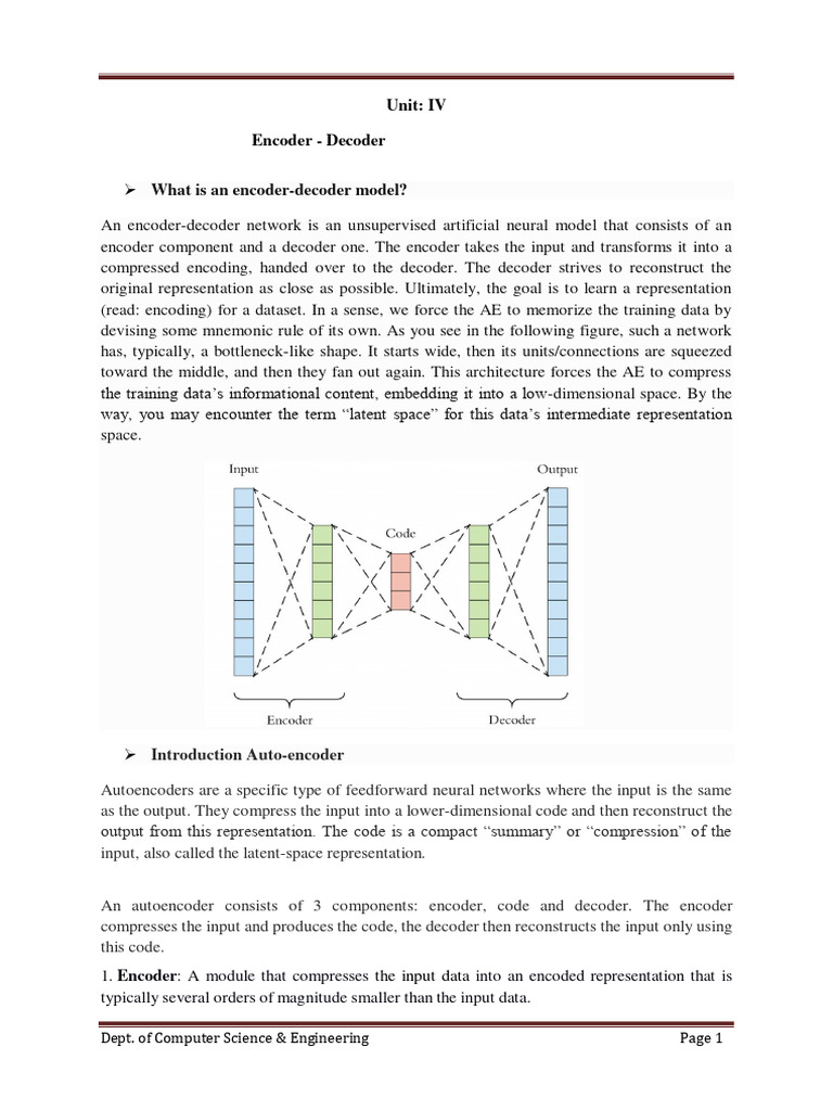 DUnit IV | PDF | Data Compression | Deep Learning