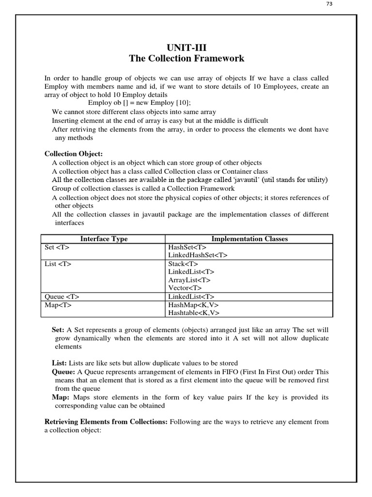 Java Collection Framework Pdf Queue Abstract Data Type Software