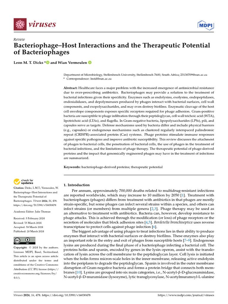 Phage - Host Therapy | PDF | Bacteriophage | Virus