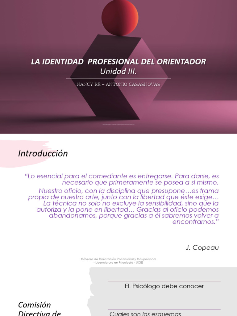 Identidad Profesional Del Orientador Vocacional | Descargar gratis PDF ...
