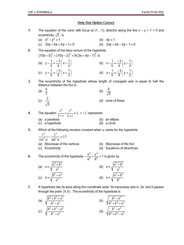 Hyperbola | PDF | Ellipse | Analytic Geometry Hyperbola | PDF | Ellipse | Analytic Geometry