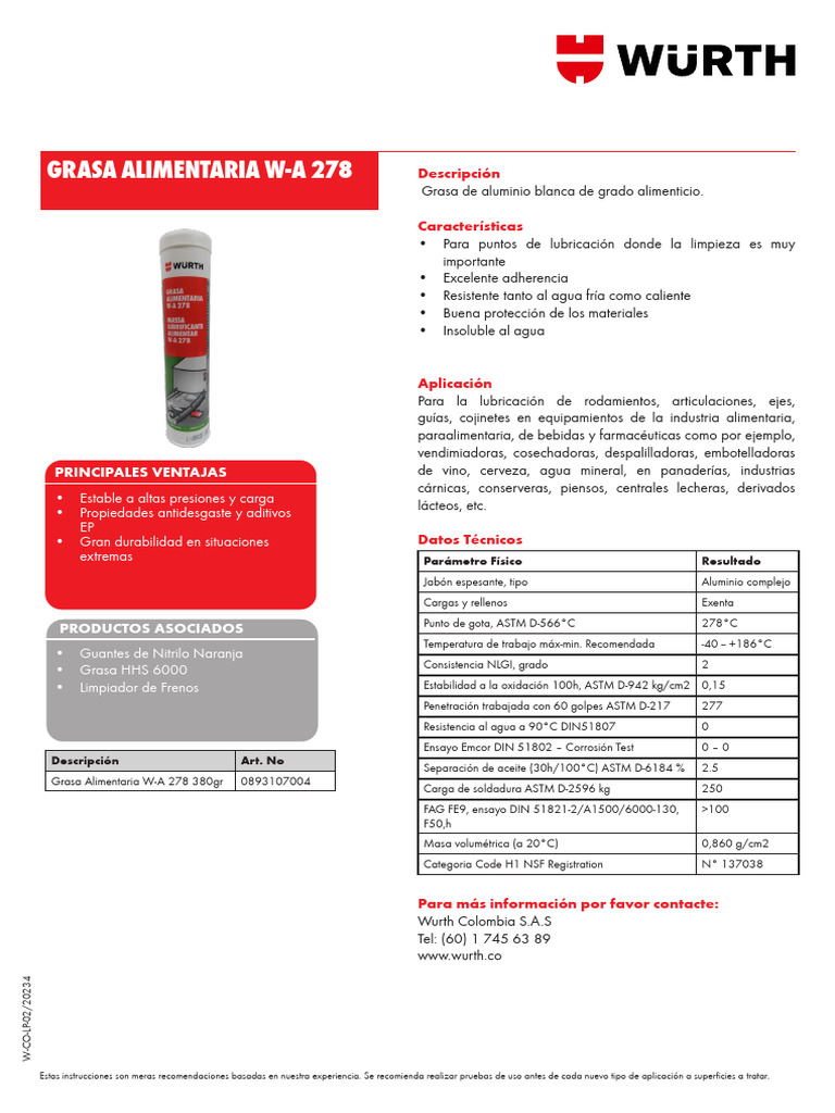 Grasa Alimentaria para Industria | PDF | Sustancias químicas | Materiales