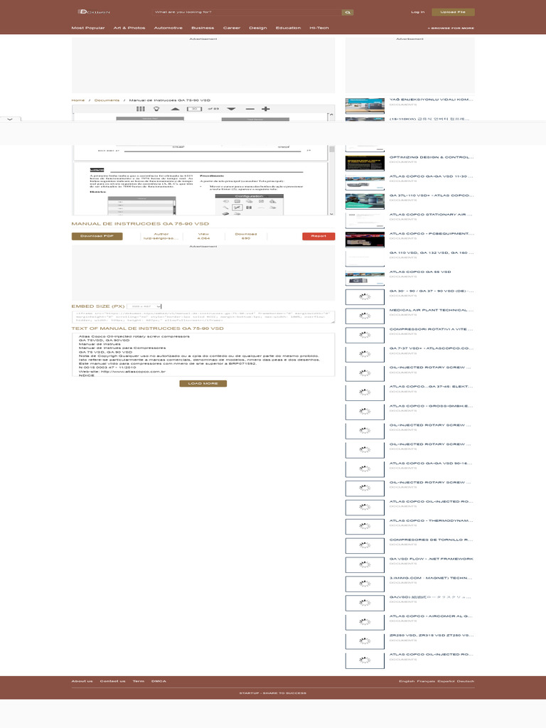 (PDF) Manual de Instrucoes GA 75-90 VSD | PDF