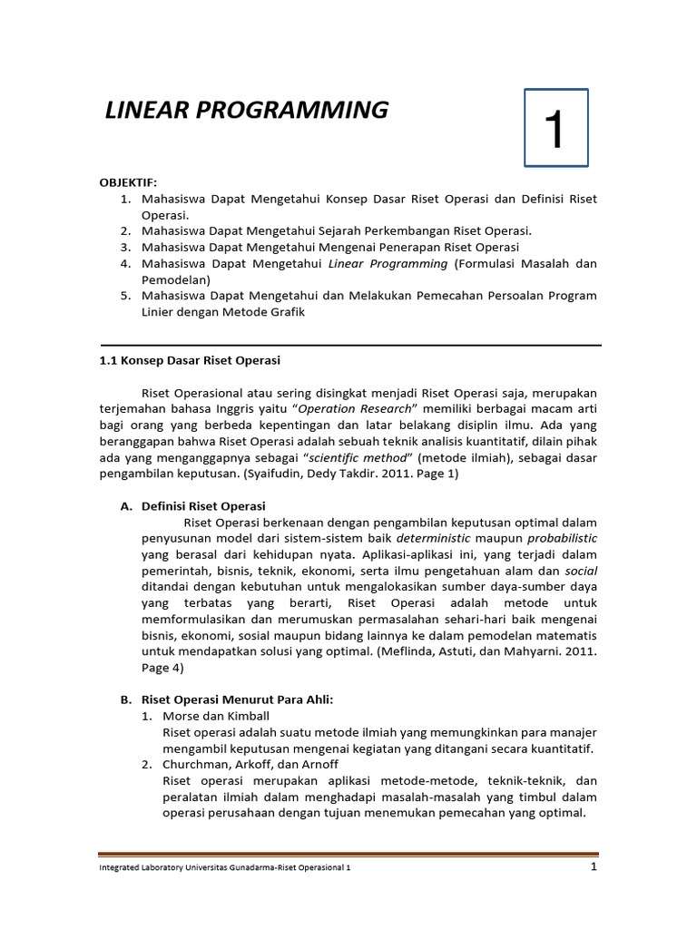 Bab 1 Linear Programming | PDF