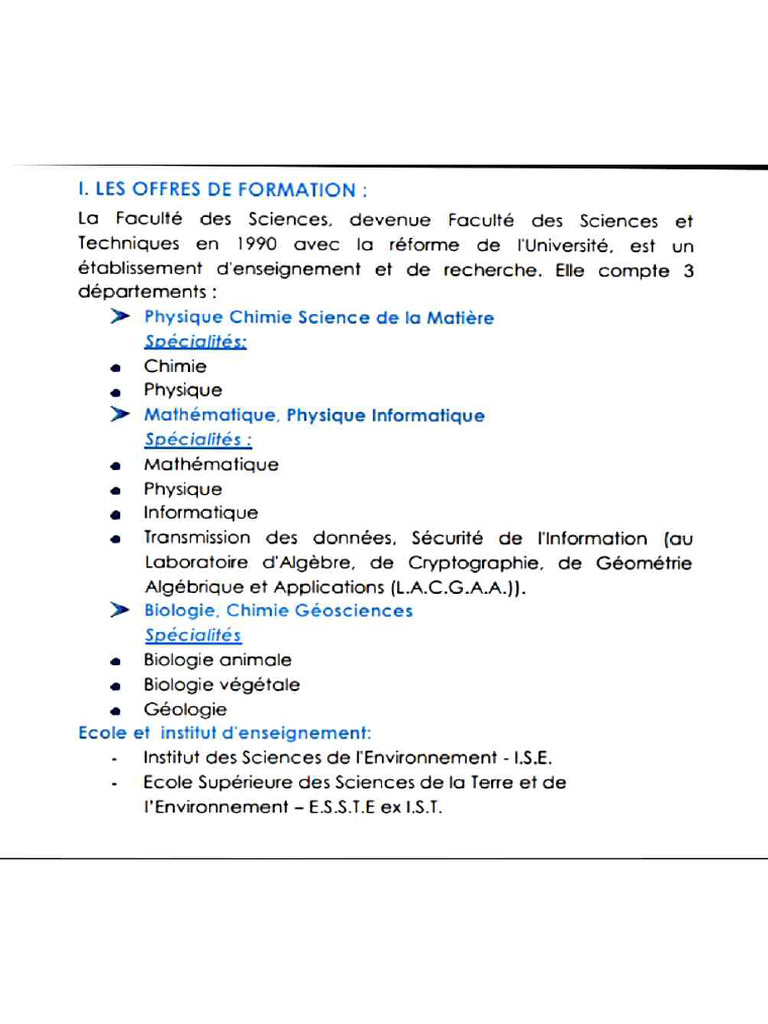 Info FST - Ucad 2 | PDF
