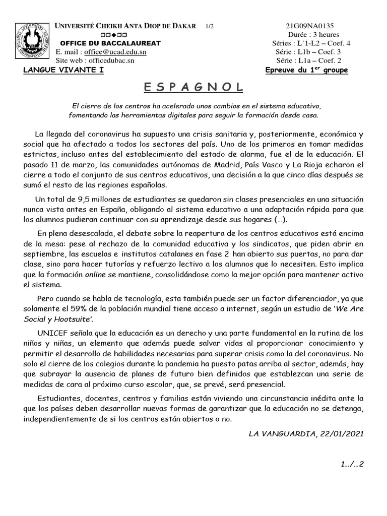 Espgnol LV1 3 | PDF | Escuelas | Enseñando