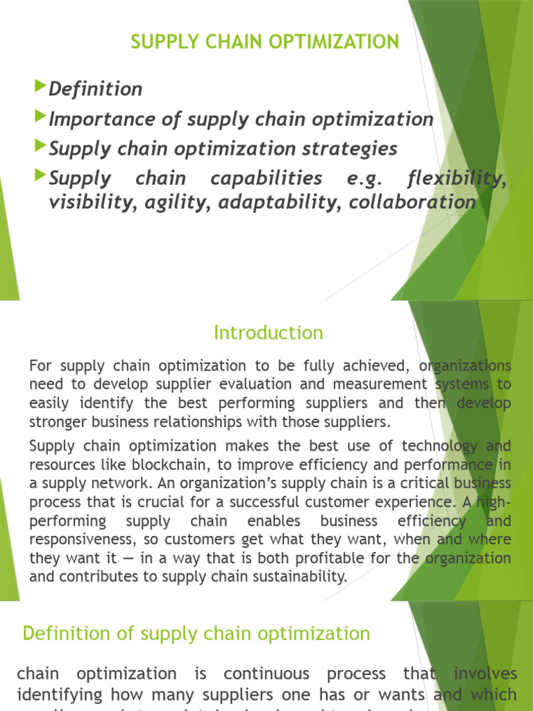 Supply Chain Optimization | PDF | Supply Chain | Customer