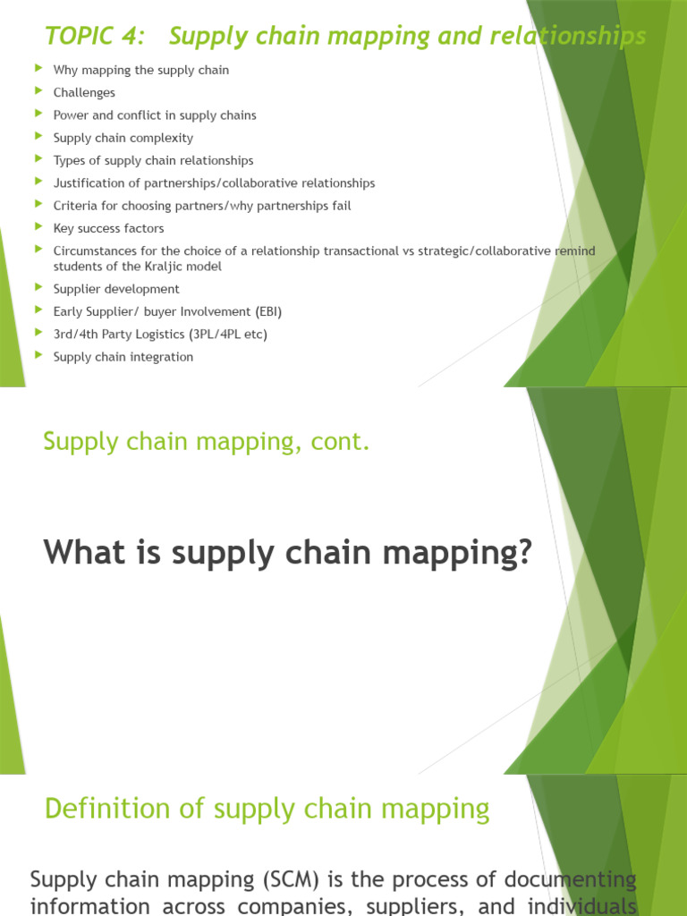 TOPIC 4 Supply Chain Mapping | PDF | Supply Chain | Logistics