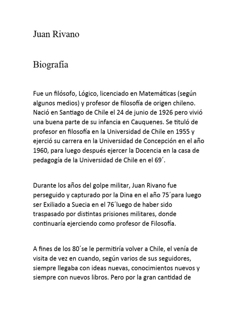 Juan Rivano | PDF | Dialéctico Juan Rivano | PDF | Dialéctico