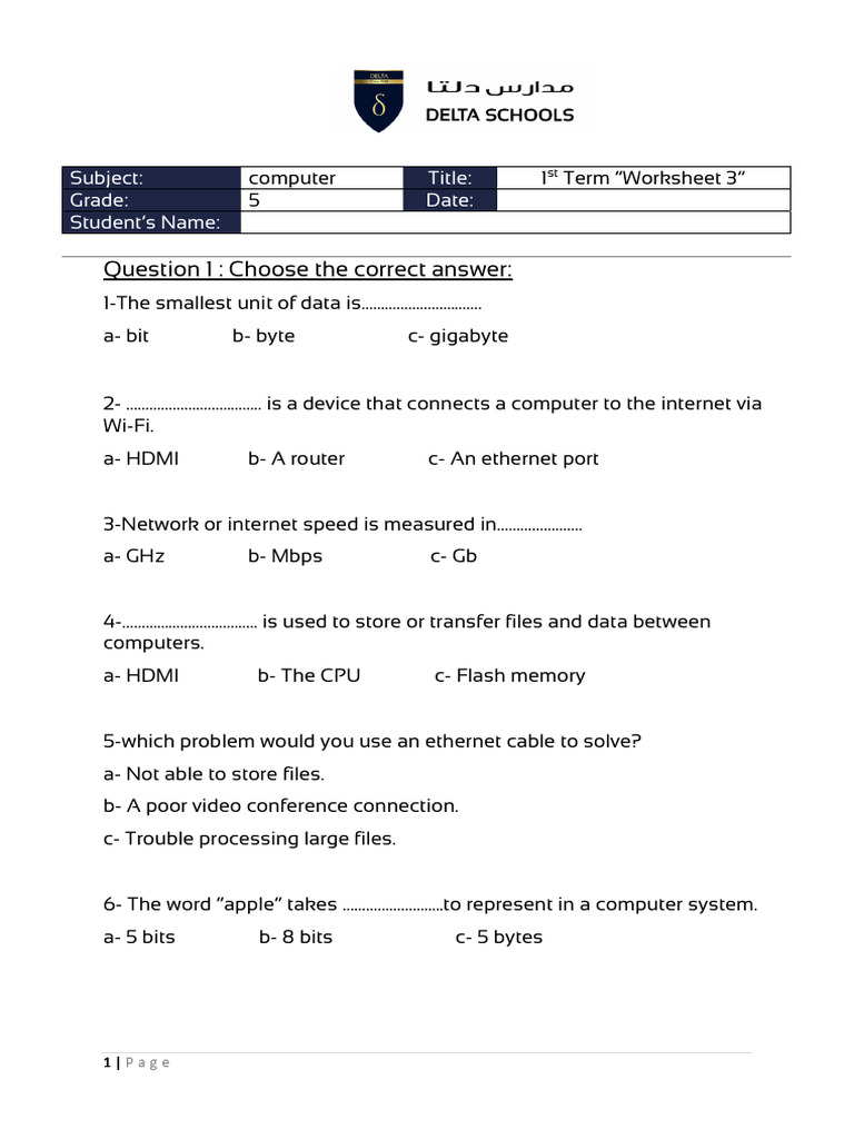 Final Sheet Grade 5 ICT English | PDF | Internet | Phishing