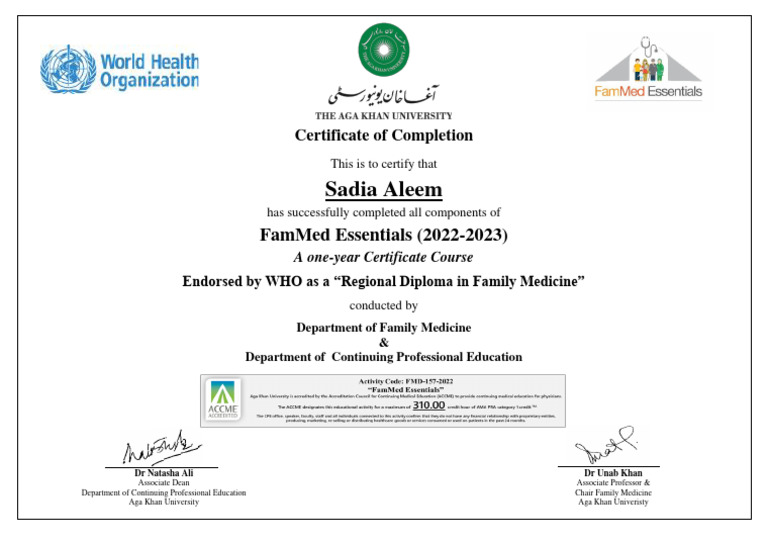 Certificate in Family Medicine 2023 | PDF