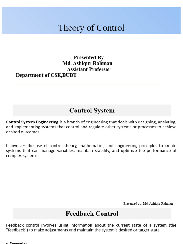 Theoryof Control | PDF | Accelerometer | Feedback