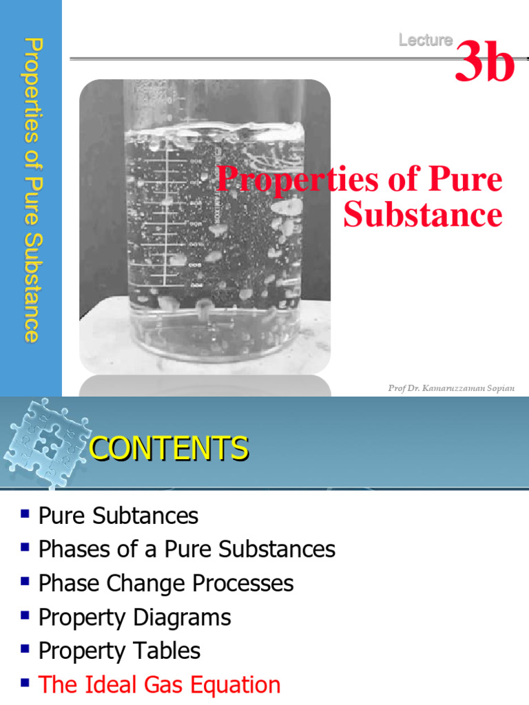 Lecture 3c - Properties of Pure Substances | PDF | Gases | Transparent ...