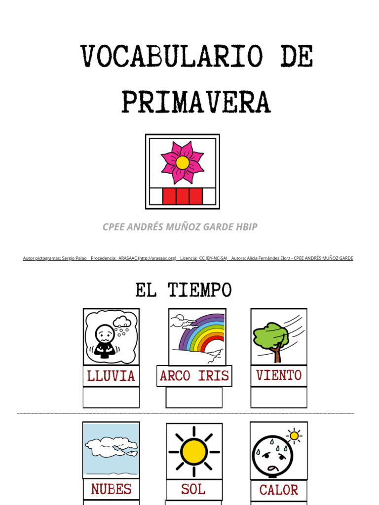 Vocabulario de Primavera | PDF
