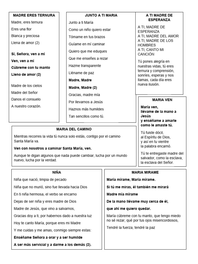 Cantos Marianos | PDF | María, madre de Jesús | Oración