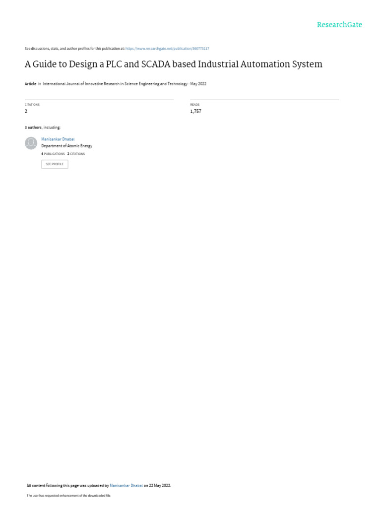 Guidetodesign SCADApaper | PDF | Programmable Logic Controller | Scada