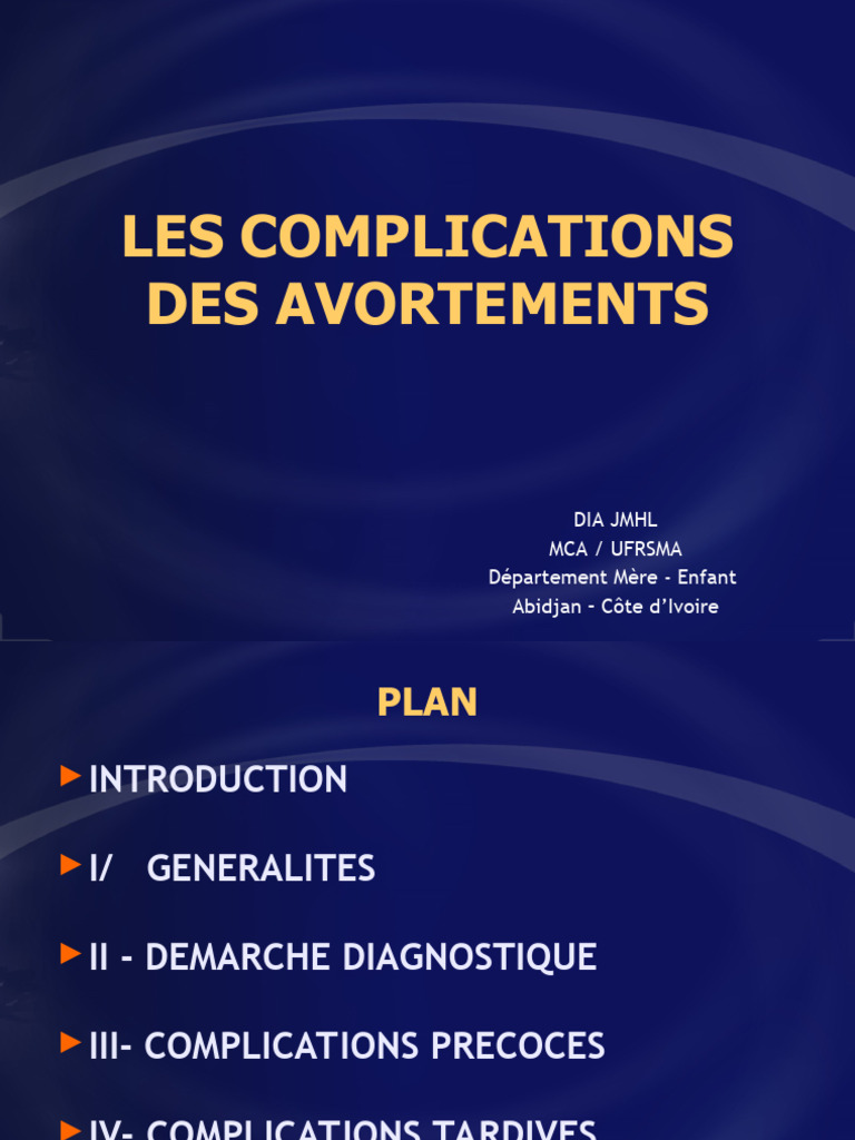 Complications des Avortements : Analyse et Risques | PDF | Causes de ...