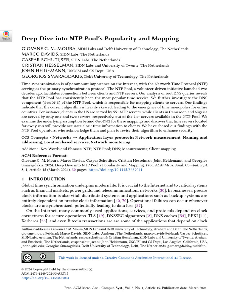 Deep Dive Into NTP Pool's Popularity and Mapping | PDF | Domain Name System | Network Architecture