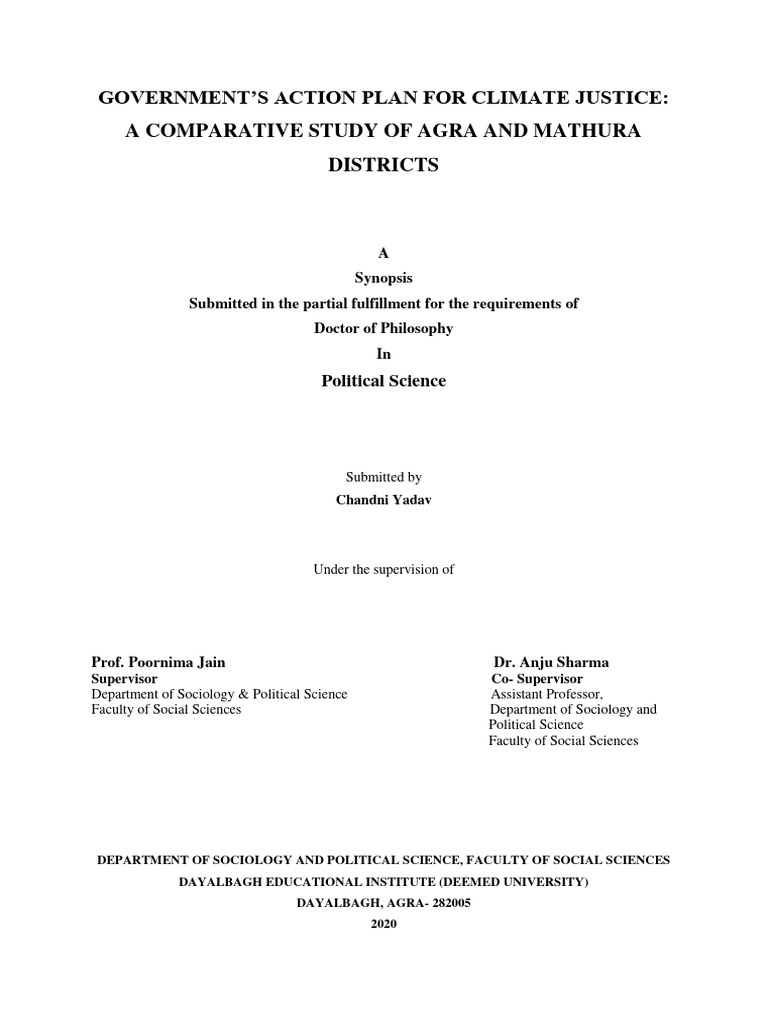 Government'S Action Plan For Climate Justice: A Comparative Study of ...