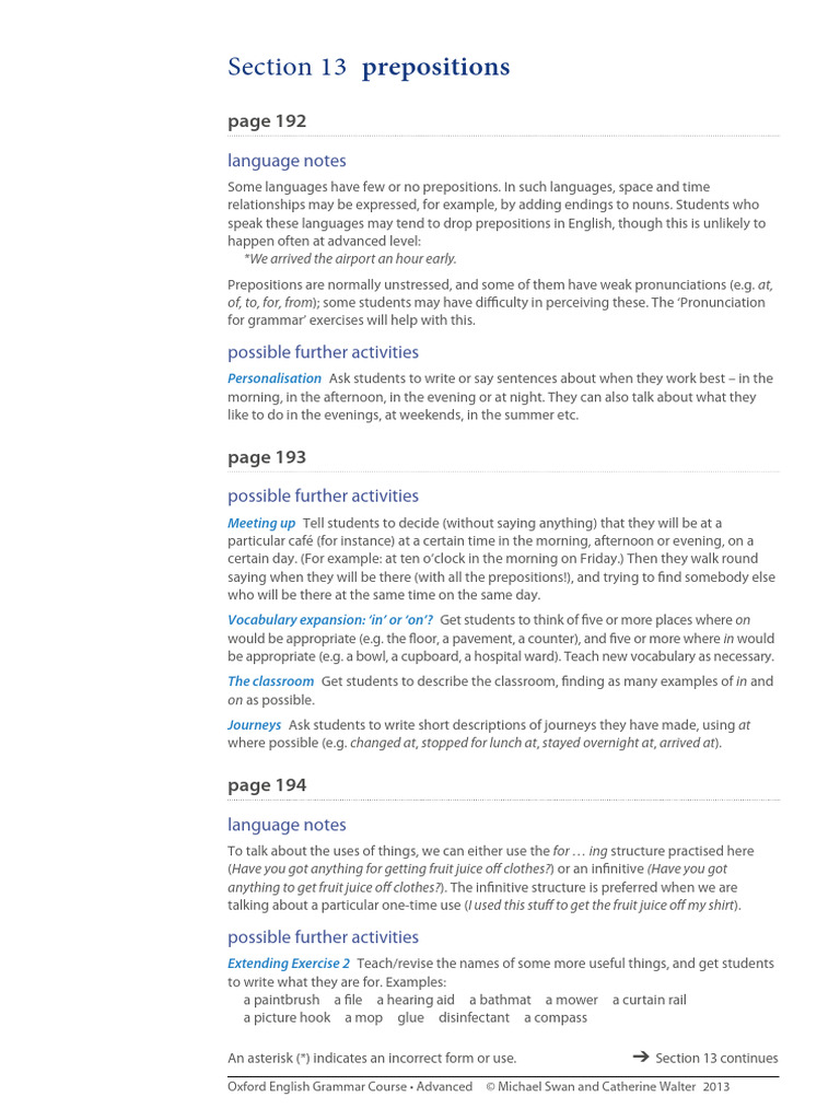 Advanced English Prepositions Guide | PDF | Preposition And ...