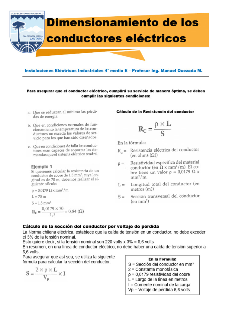 Guia N°2 Conductores Eléctricos 4° Medio E | Descargar gratis PDF ...