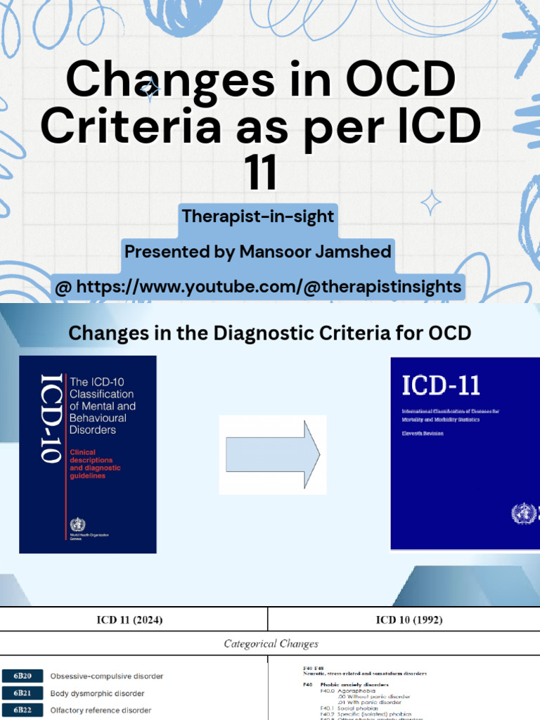 Changes in The OCD Criteria As Per ICD 11 | PDF | Science & Mathematics