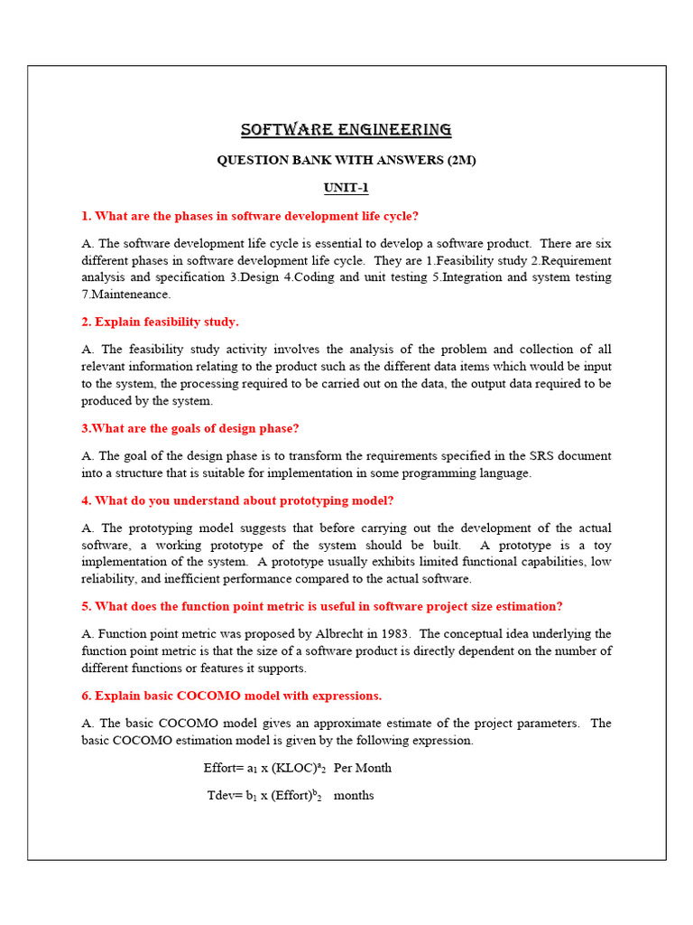 SE2 Marks Q&A | PDF | Software Testing | Programming