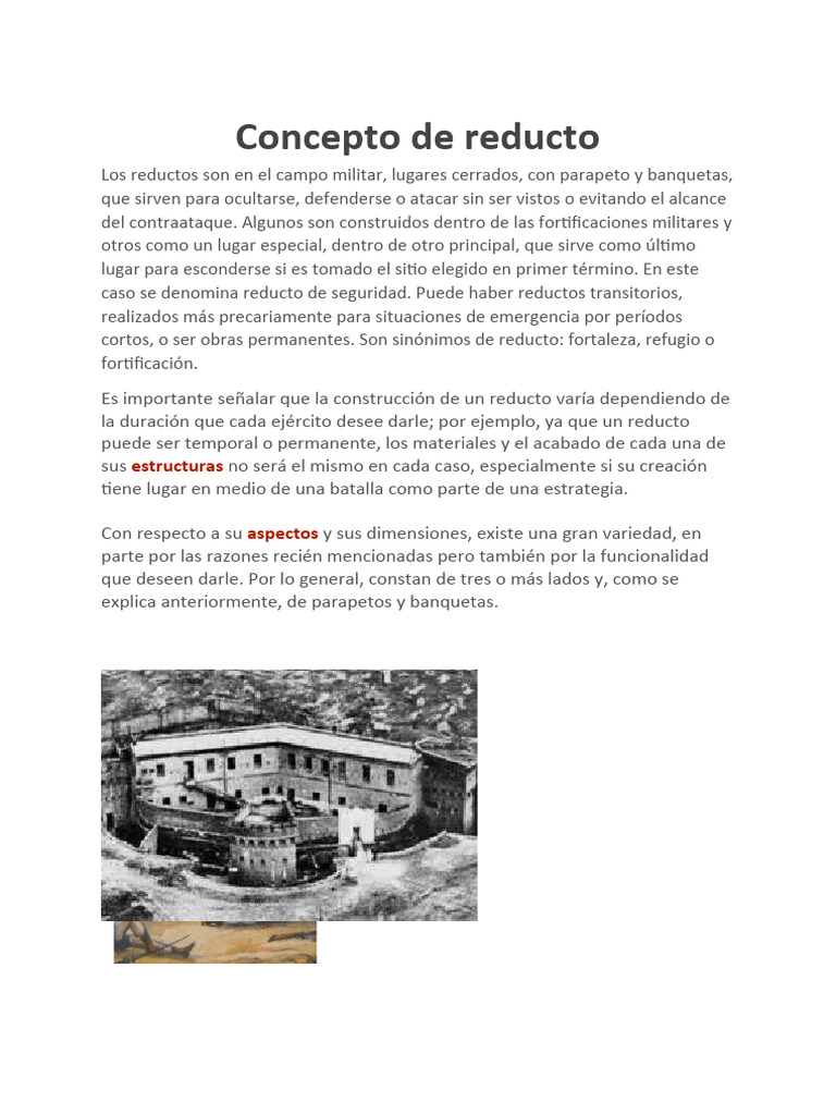 Definición y características del reducto | PDF | Historia