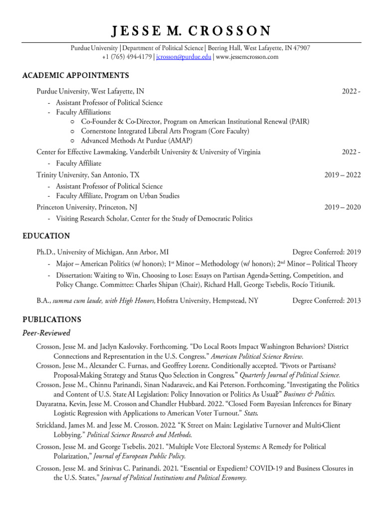 Crosson CV Abridged 2024 | PDF | Career & Growth