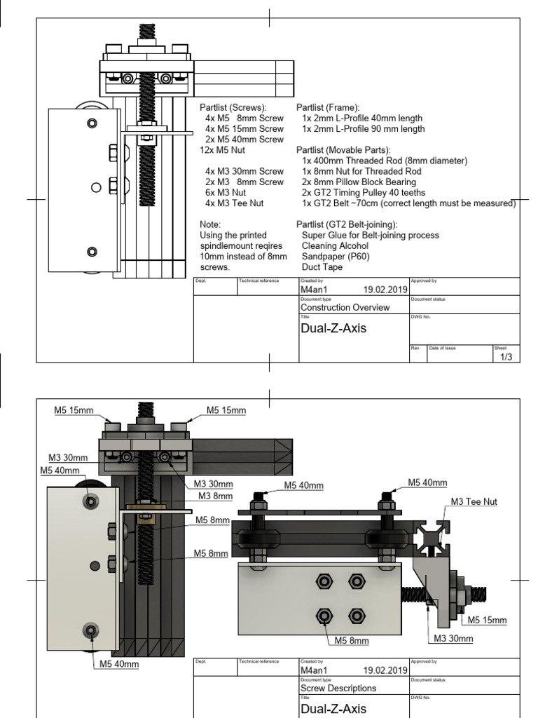 Dual Z Axis Drawing | PDF | Screw | Metalworking