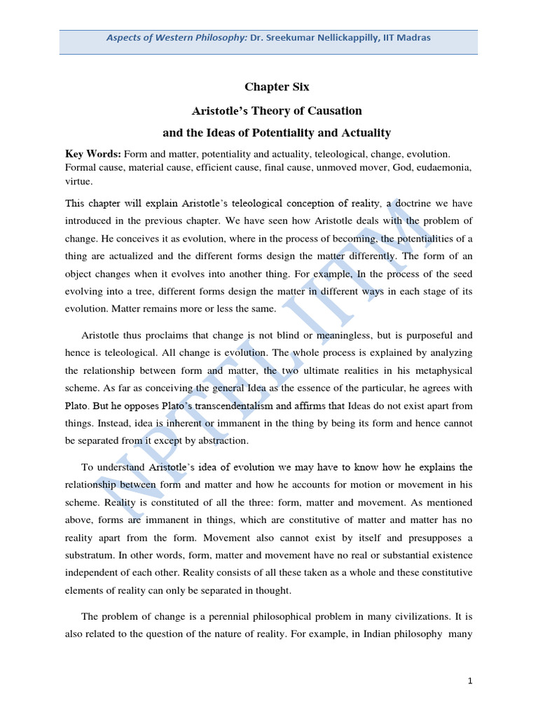 Aristotle Theory of Causation | PDF | Causality | Aristotle