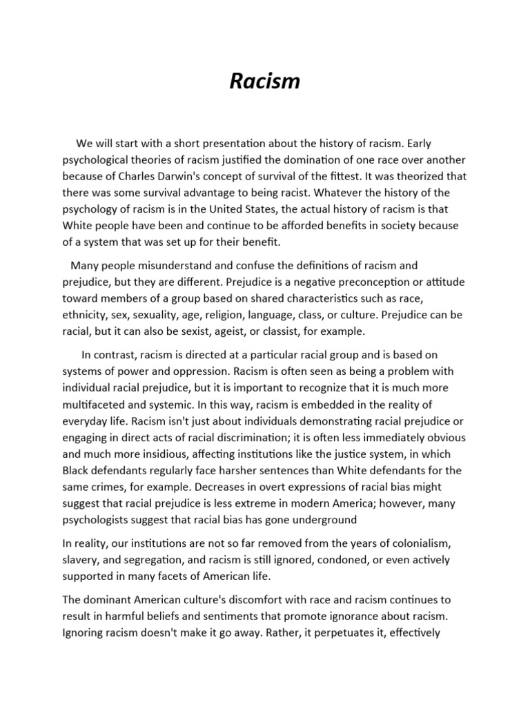 Racism | PDF | Discrimination & Race Relations | Racism
