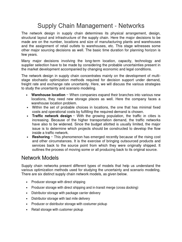 SCM Unit 1 | PDF | Supply Chain | Supply Chain Management