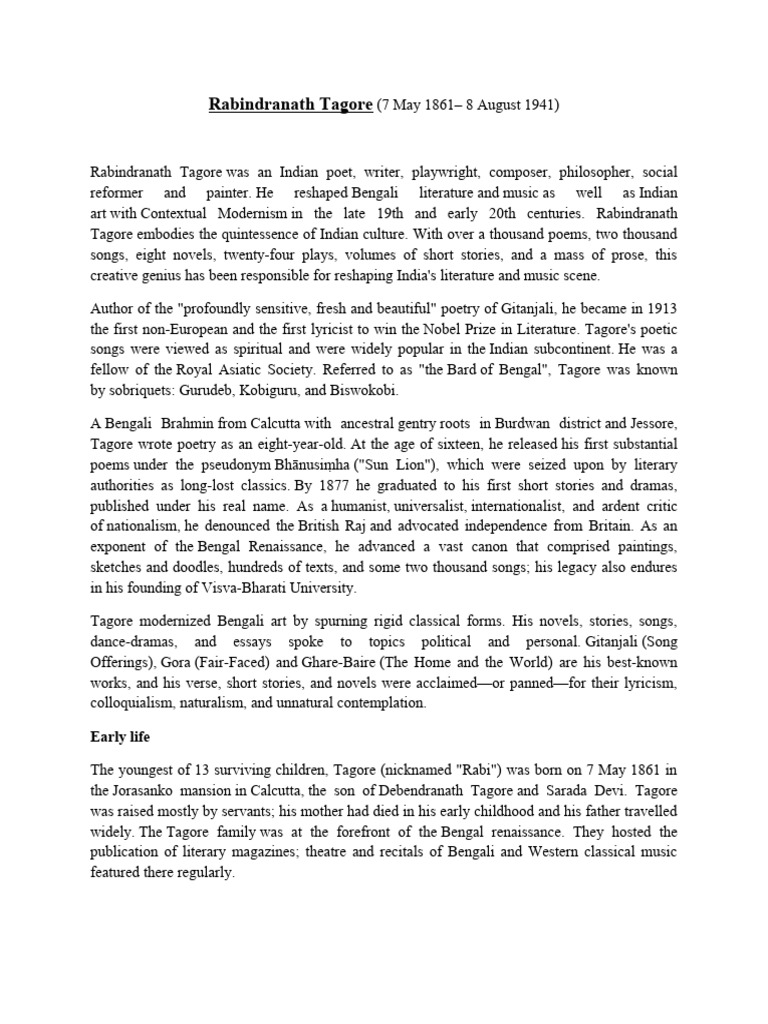 Rabindranath Tagore | Download Free PDF | Rabindranath Tagore
