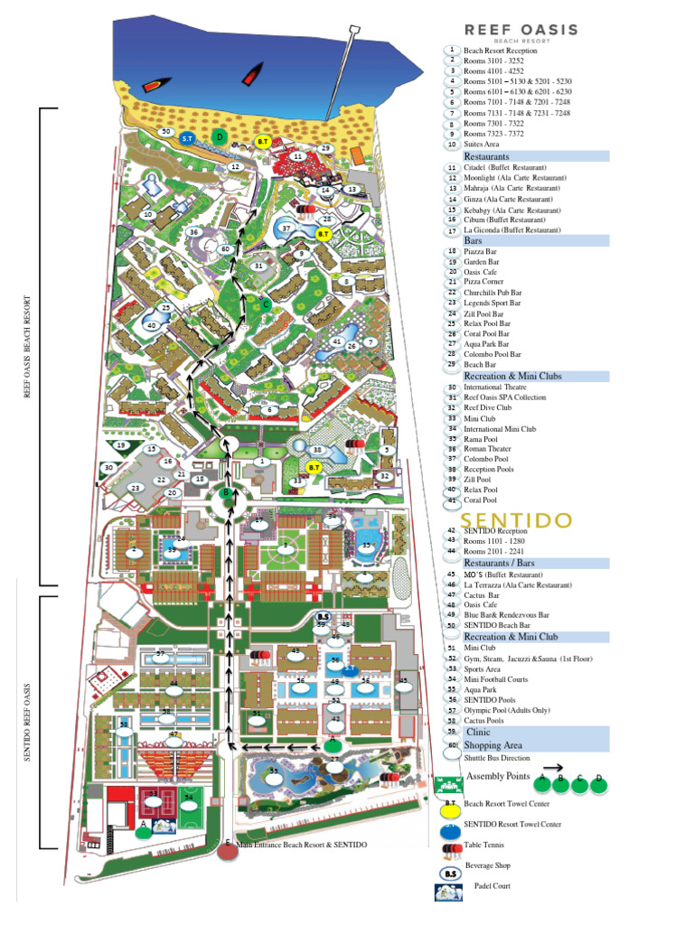 Beach Resort Sentido Map 2024 | PDF | Hospitality Industry